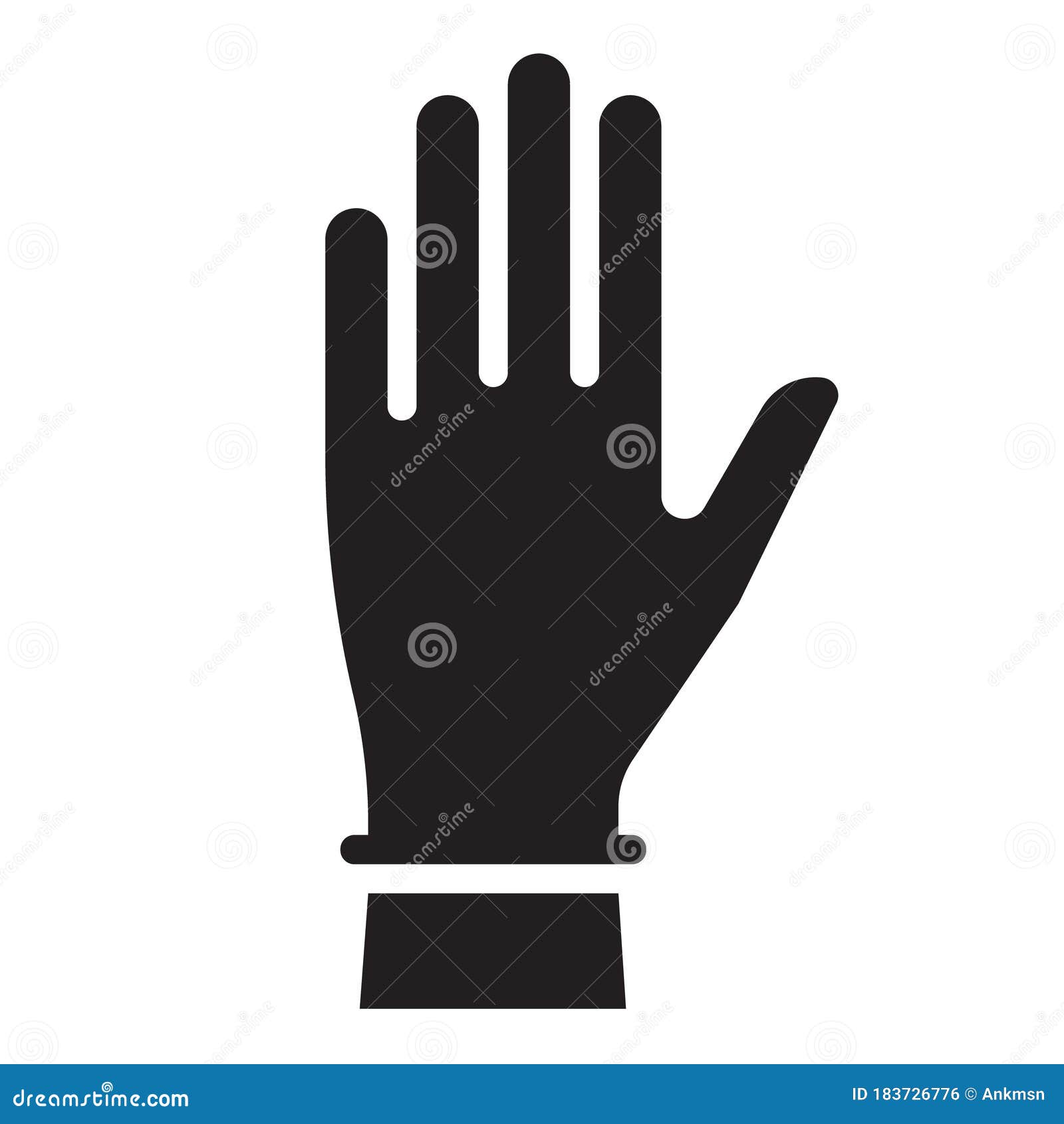 Hand in Glove Black and White Silhouette Sign. Vector Illustration ...