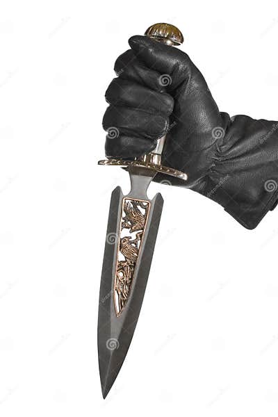 Hand in glove with dagger stock image. Image of hand, chop - 1891267