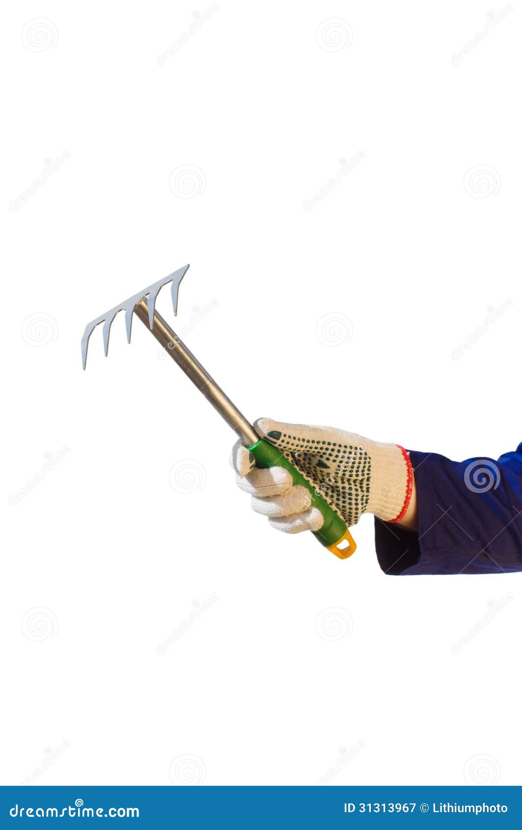 Hand in Glove Holding Garden Rake Stock Image - Image of activity ...