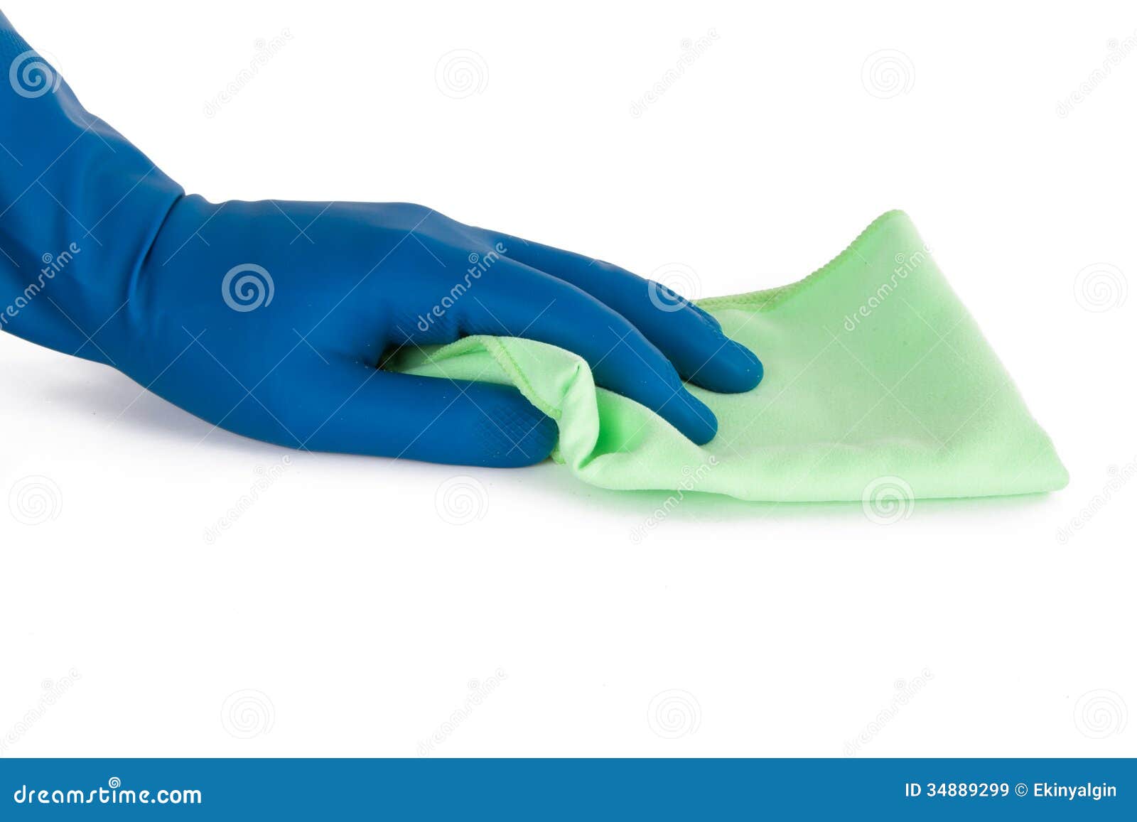 Hand in Glove Holding Rag stock image. Image of plastic - 34889299