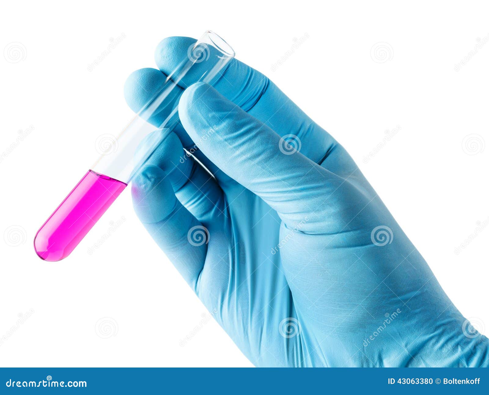 Hand in a Glove, Holding Test Tube Stock Photo - Image of chemistry ...