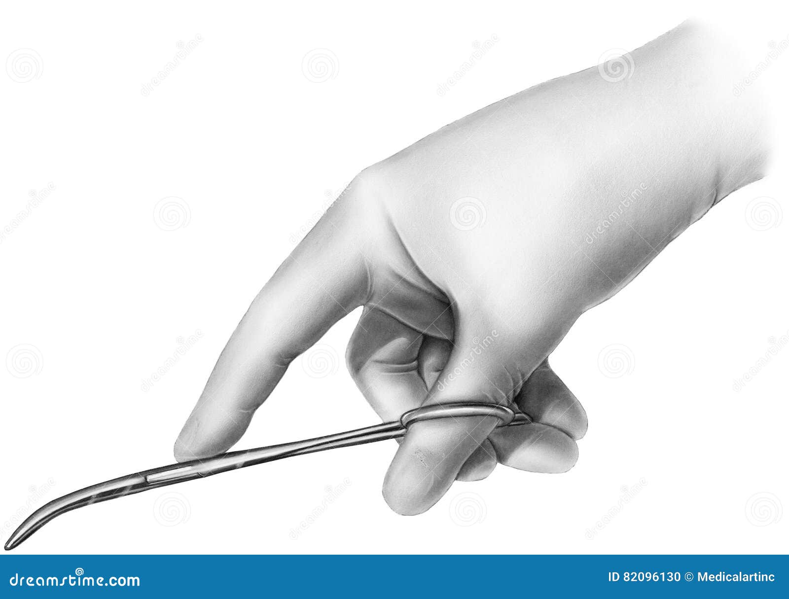 Hand - Gloved with Surgical Hemostat Stock Photo - Image of hand ...