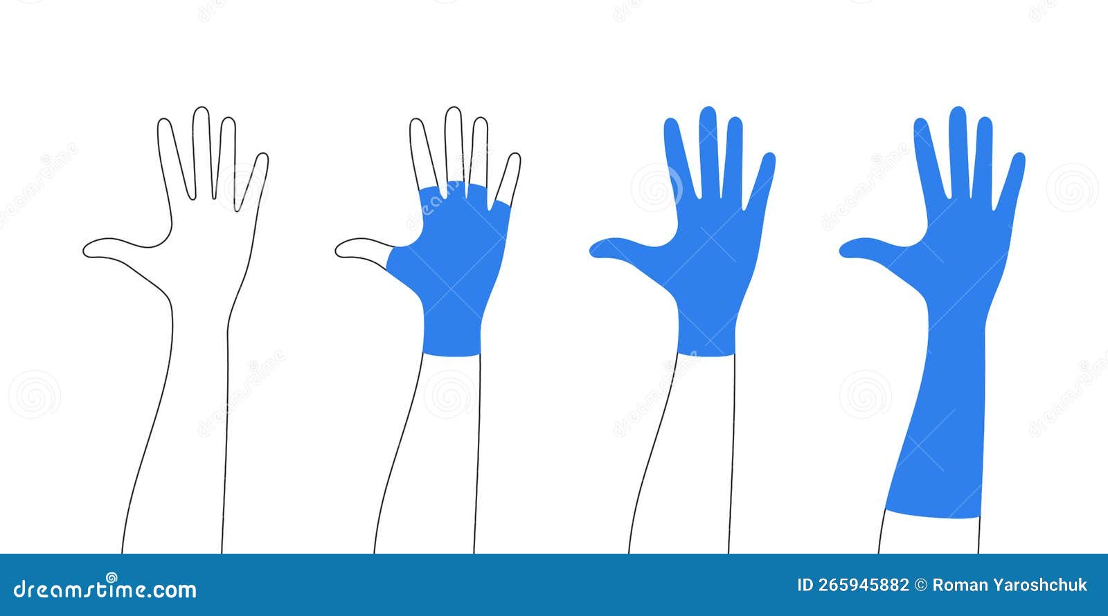 Hand Gloves Types. Gloves on Hand. Types of Gloves Stock Vector ...