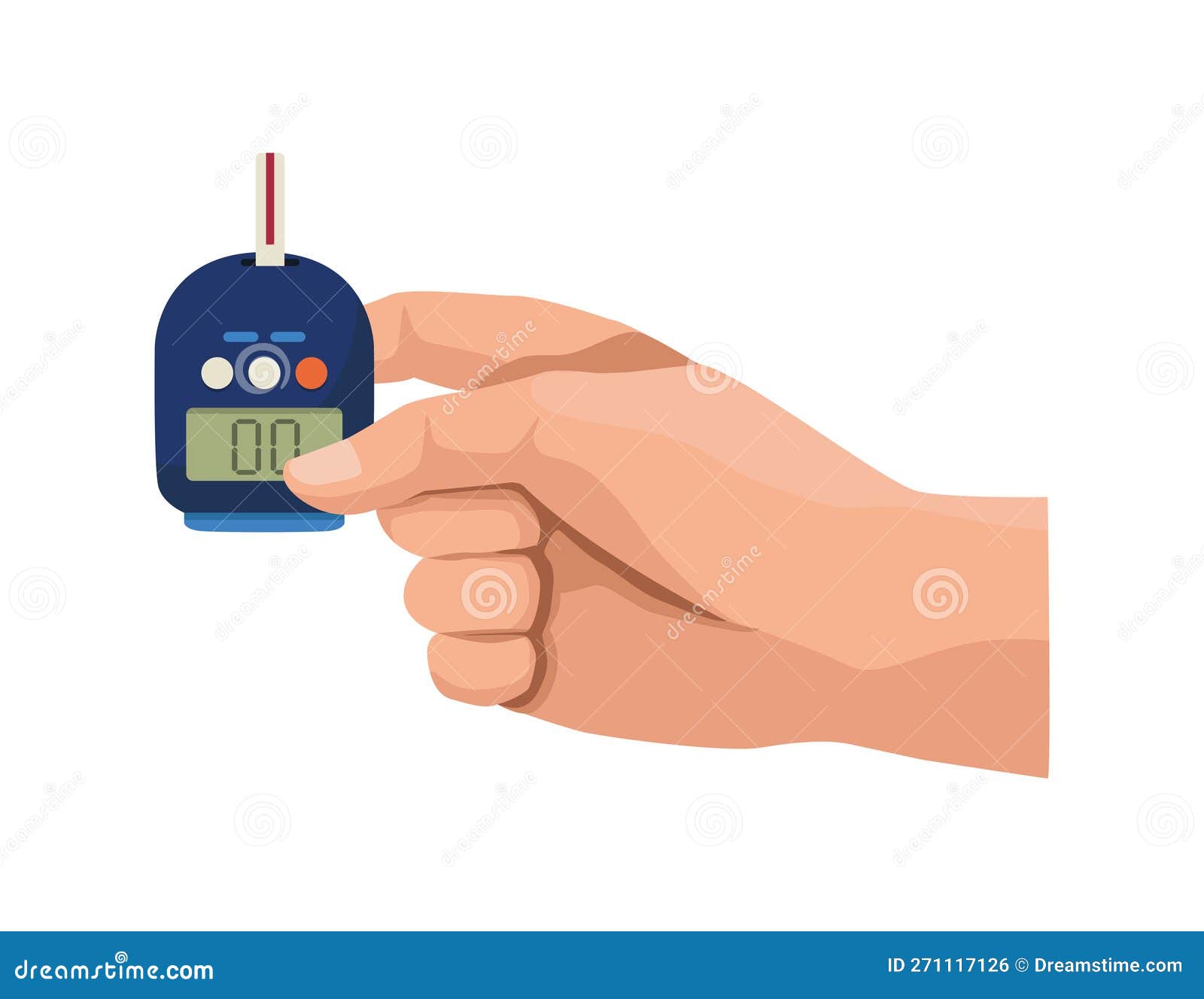 Hand with Glucometer Medical Device Stock Vector - Illustration of ...
