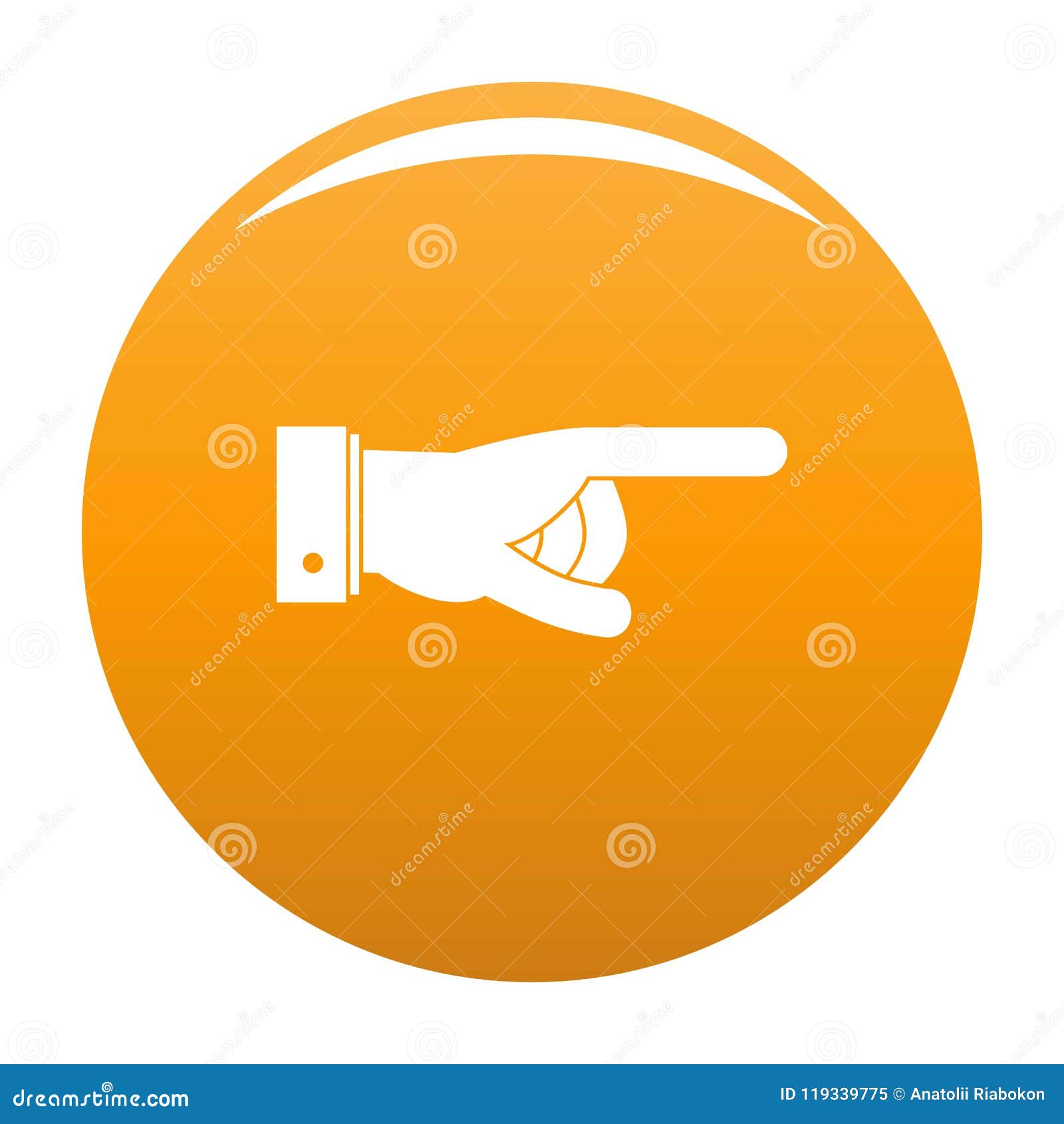 Hand go icon vector orange stock vector. Illustration of luck - 119339775