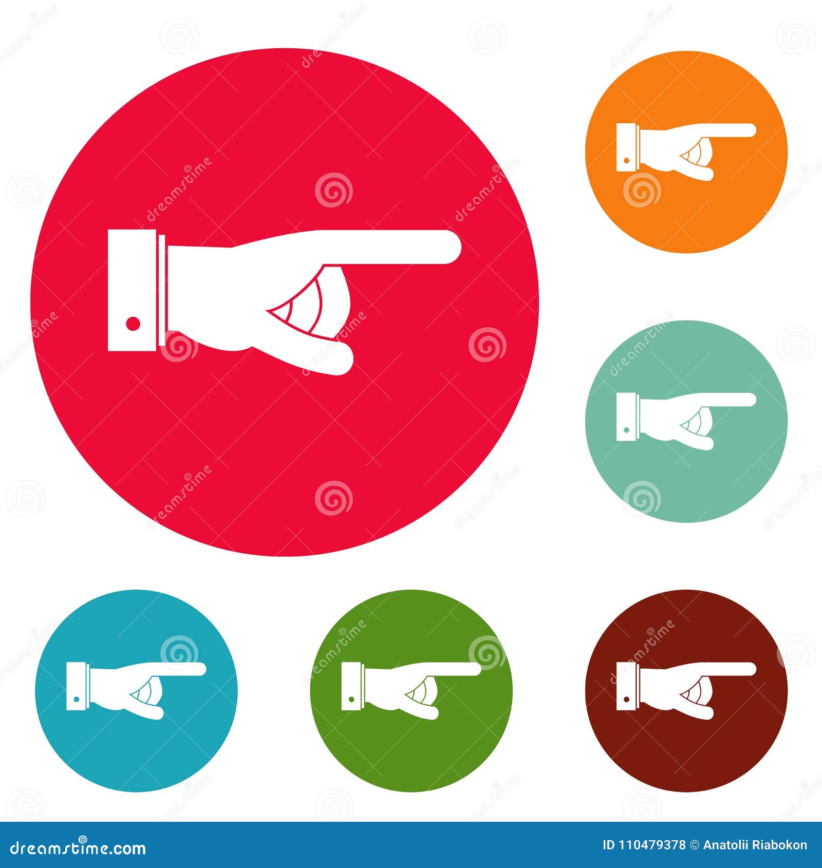 Hand Go Icons Circle Set Vector Stock Vector - Illustration of business ...