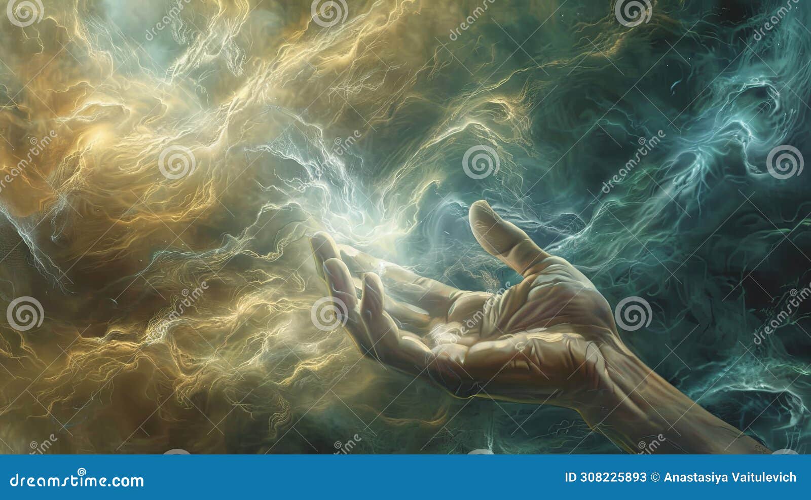 Hand of God in the Clouds, Omnipotent Stock Image - Image of belief ...