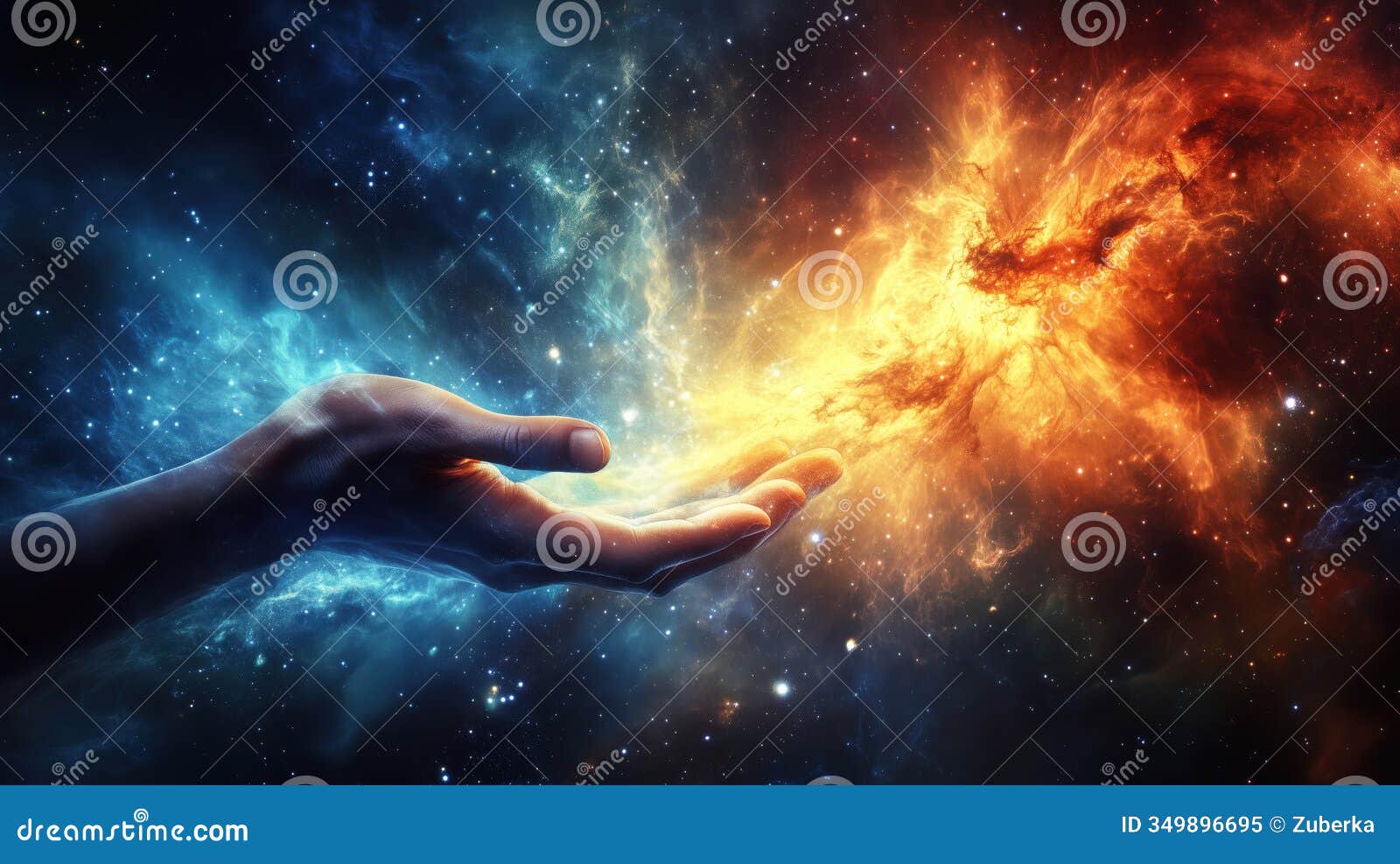 Hand of God Creating World stock illustration. Illustration of light ...