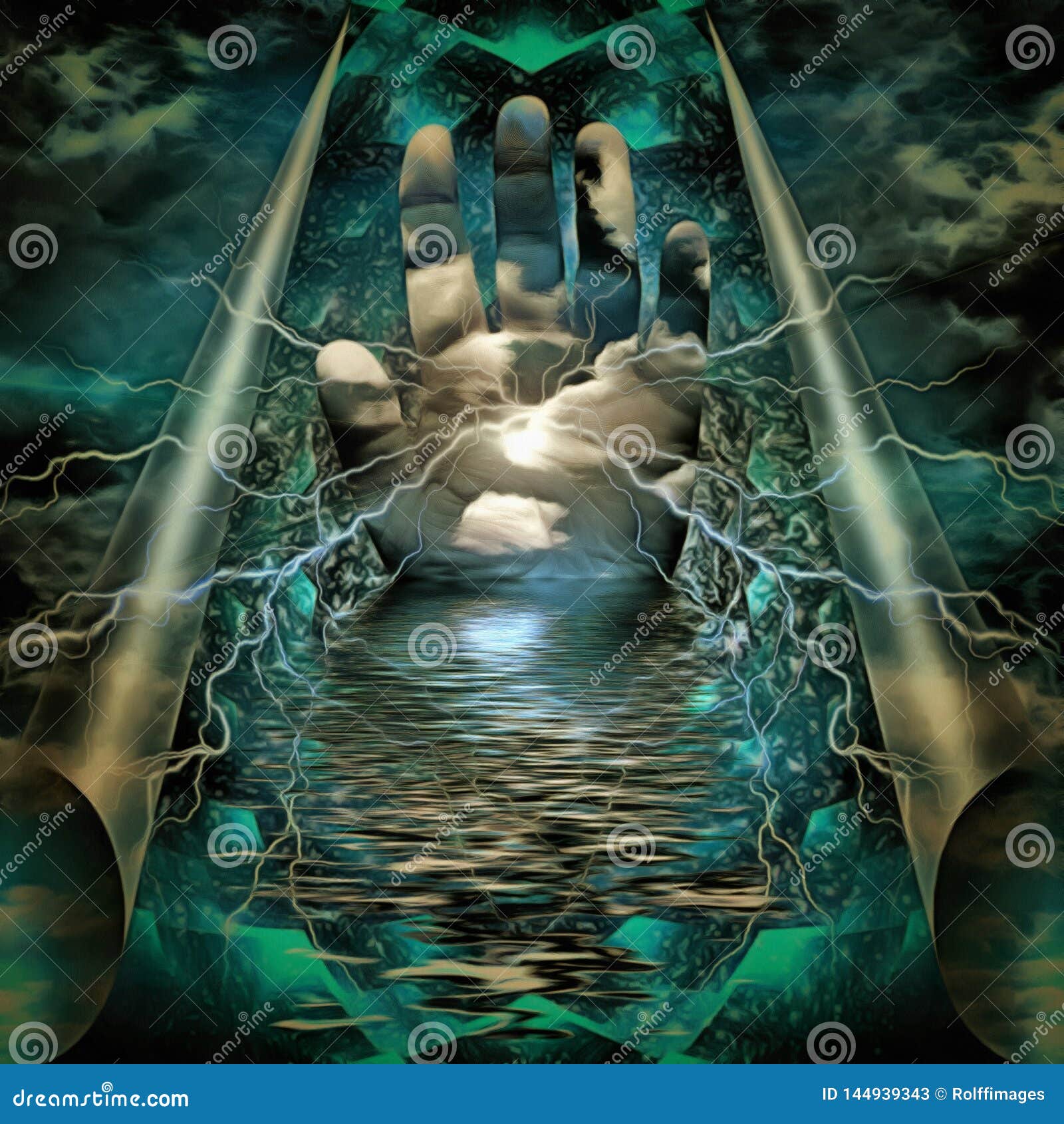 Hand of God stock illustration. Illustration of futuristic - 144939343