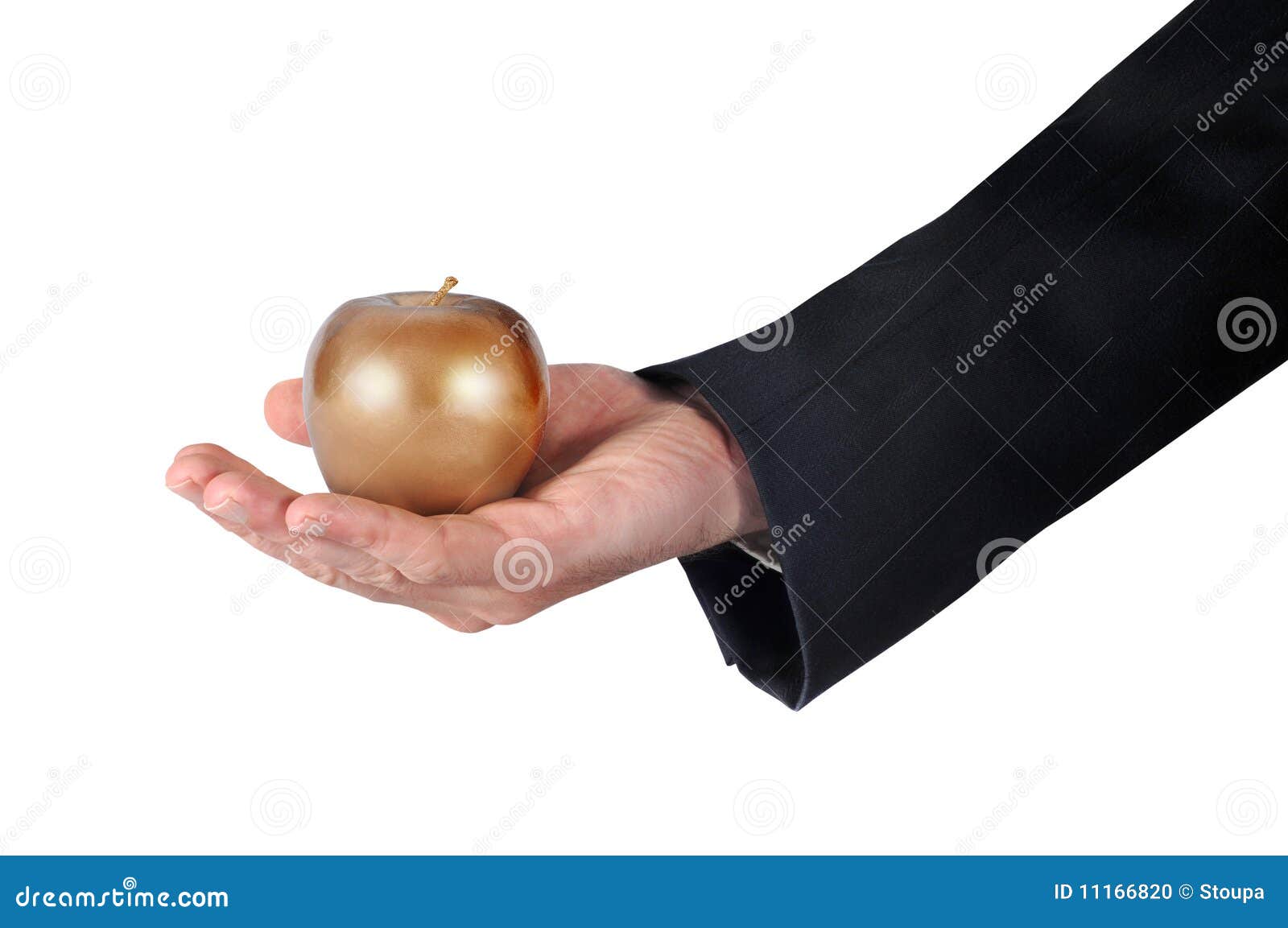 Hand with golden apple stock photo. Image of dealer, valuable - 11166820