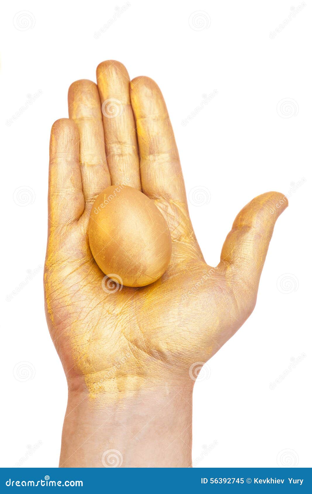 Hand with a golden egg stock image. Image of wealth, hand - 56392745