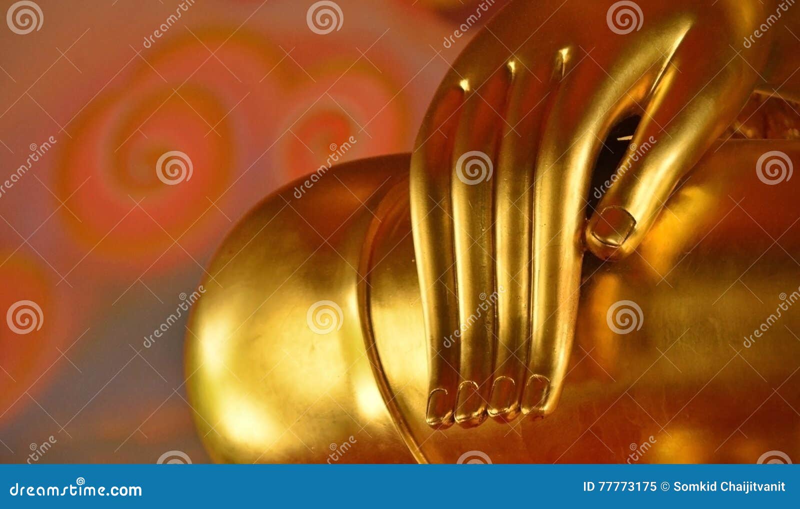 Hand Golden Glow of Buddhism. Stock Image - Image of confession ...