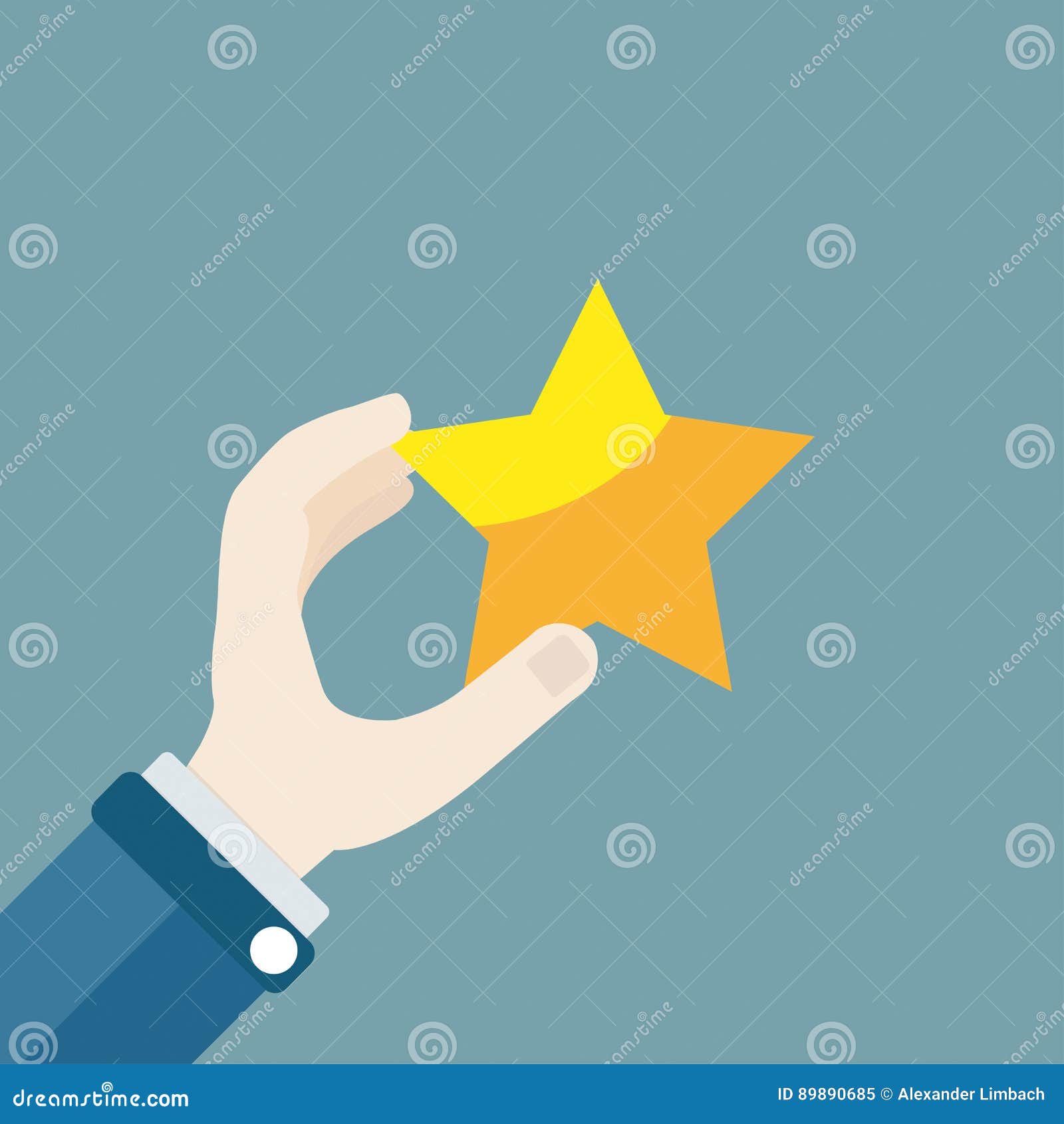 Hand Golden Star stock vector. Illustration of copy, ranking - 89890685