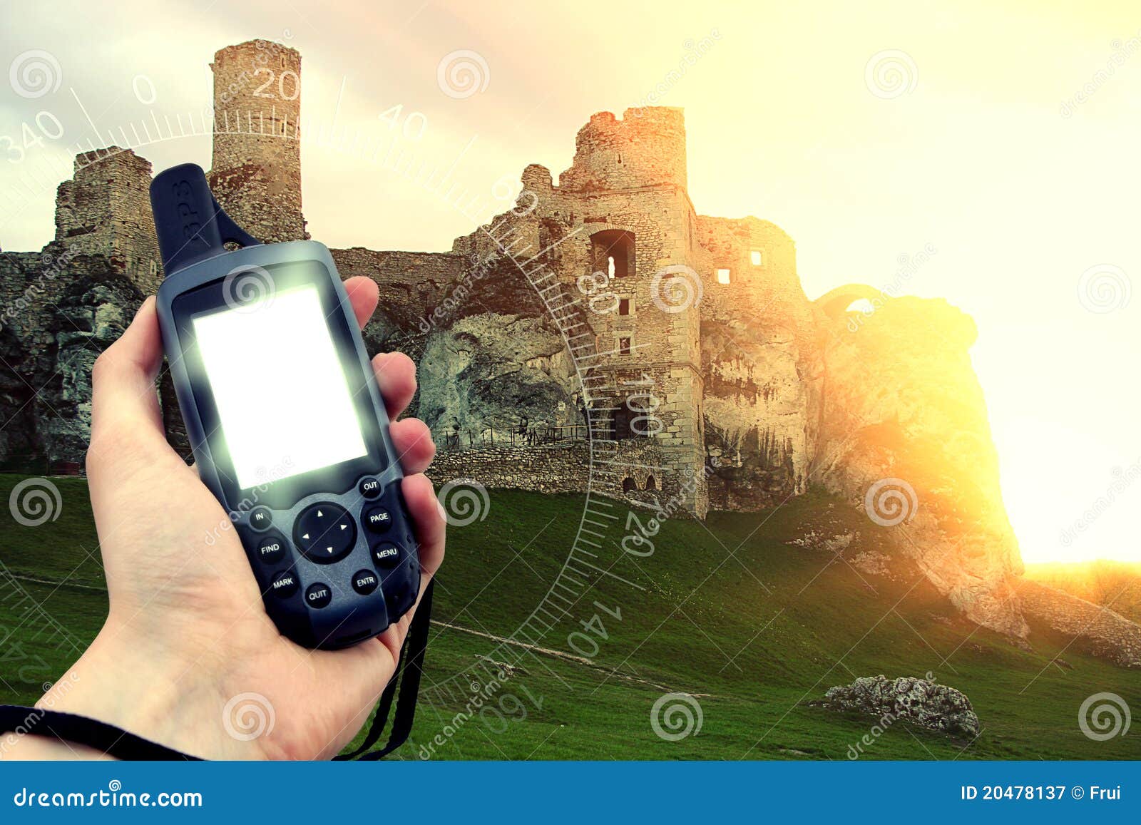Hand-GPS stockbild. Bild von technologie, richtung, hand - 20478137