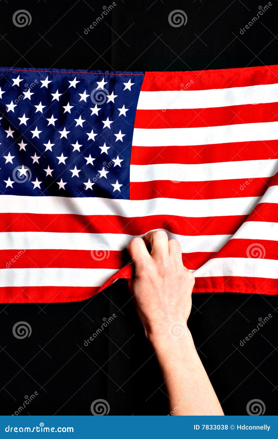 Hand Grabbing American Flag Stock Photo - Image of reaching, grasping ...