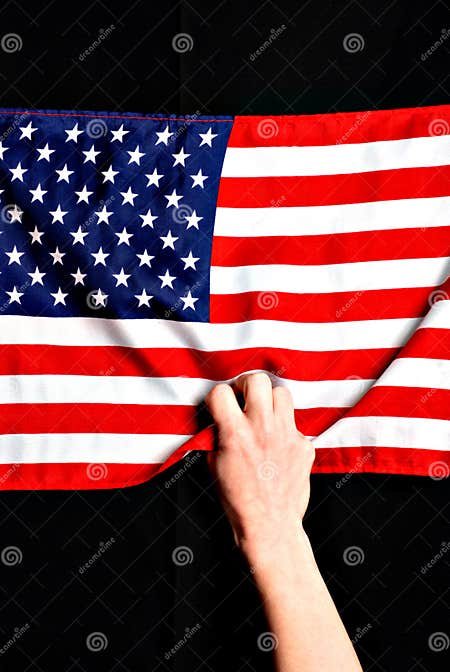 Hand Grabbing American Flag Stock Photo - Image of reaching, grasping ...