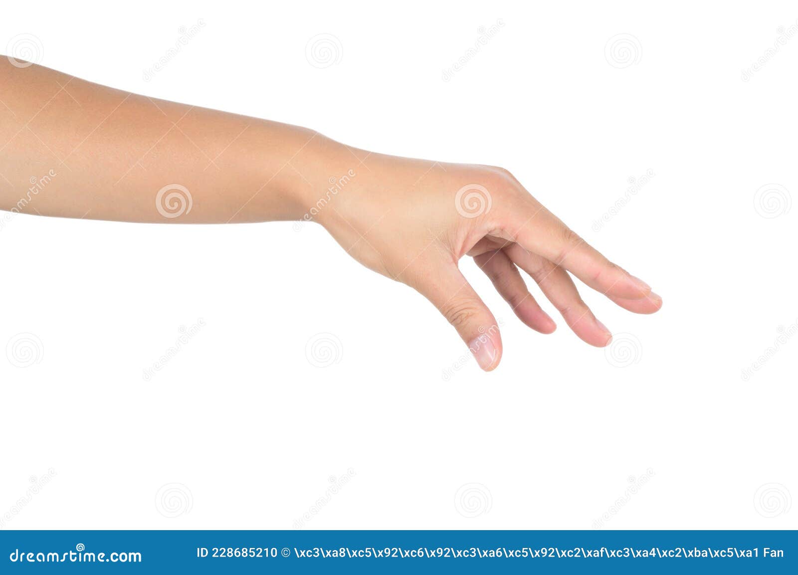 A Hand Grabbing Downwards in Front of a White Background Stock Photo ...