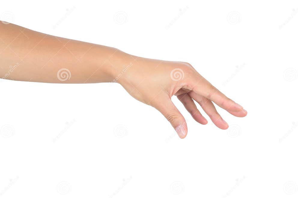 A Hand Grabbing Downwards in Front of a White Background Stock Photo ...