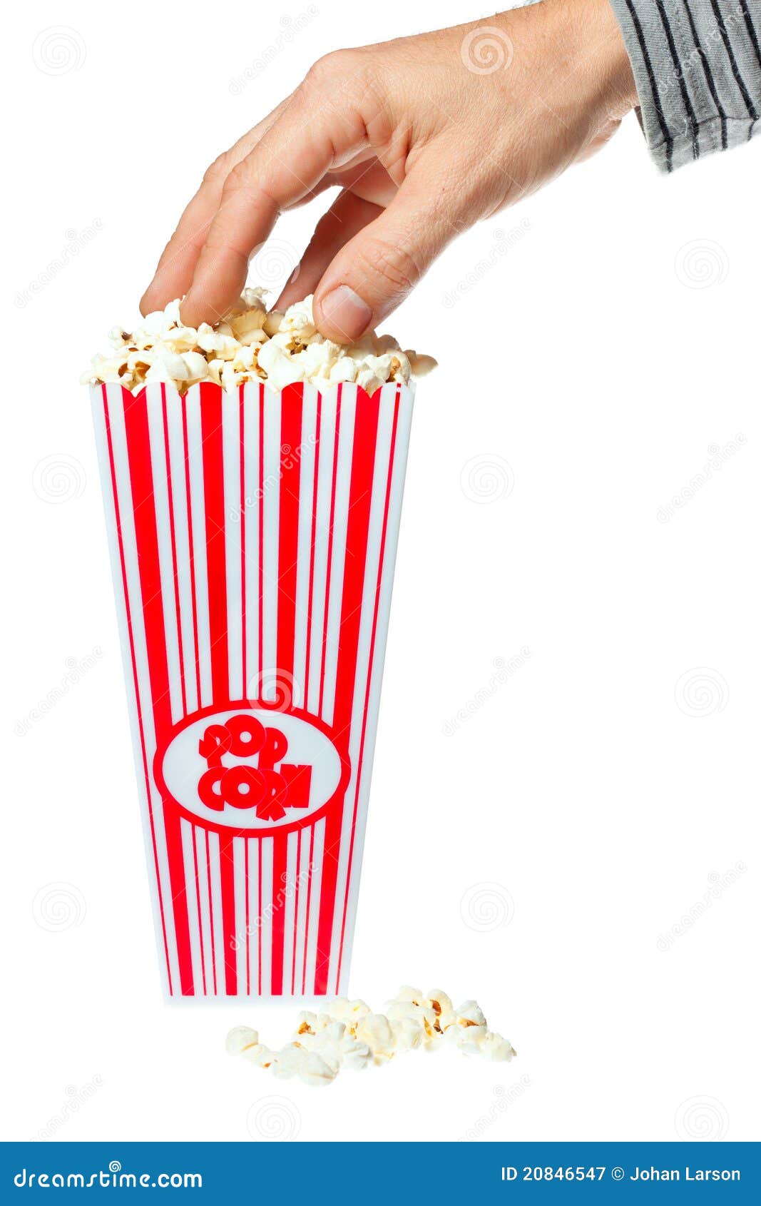 Hand Grabbing Popcorn Out of Container Stock Image - Image of food ...