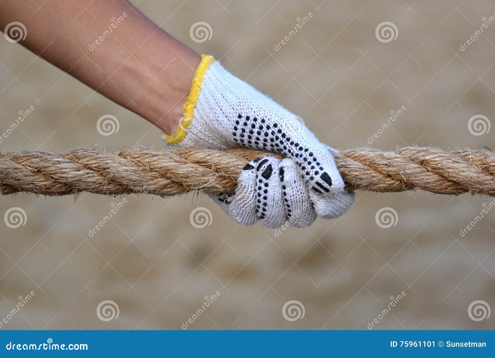Hand Grabbing on Rope stock image. Image of outdoor, tight - 75961101