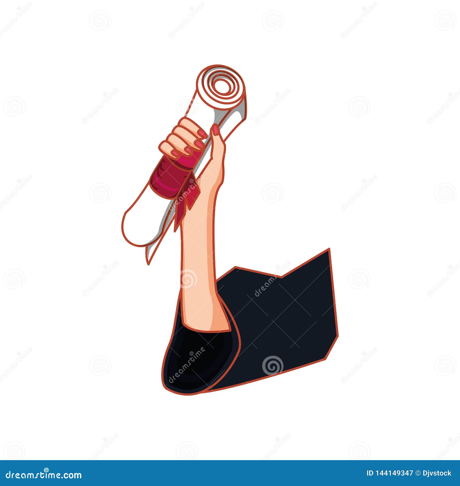Hand with Graduation Certificate Stock Illustration - Illustration of ...