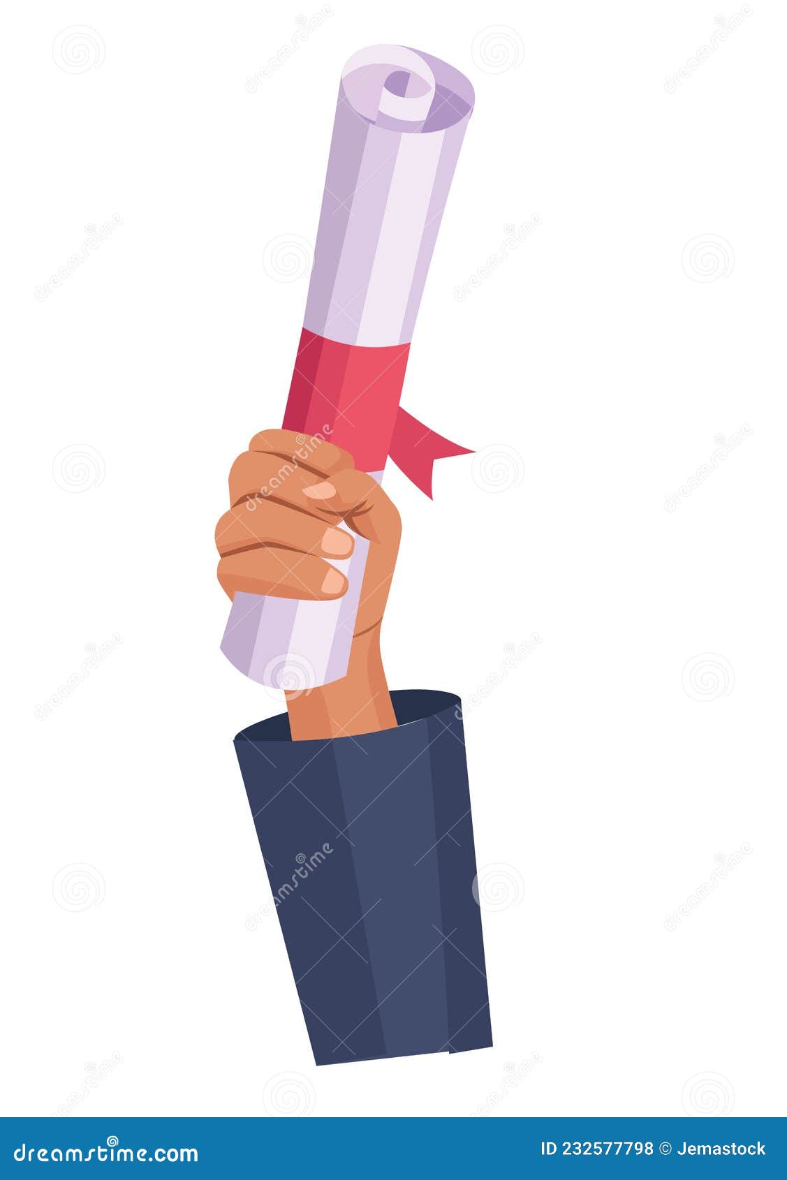 Hand with Graduation Diploma Stock Vector - Illustration of graduate ...