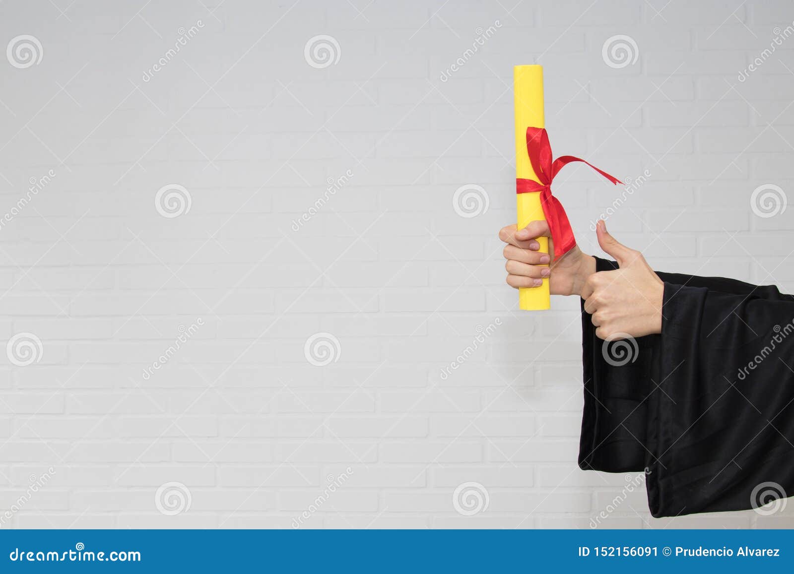 Hand with Graduation Diploma Stock Image - Image of education, hands ...