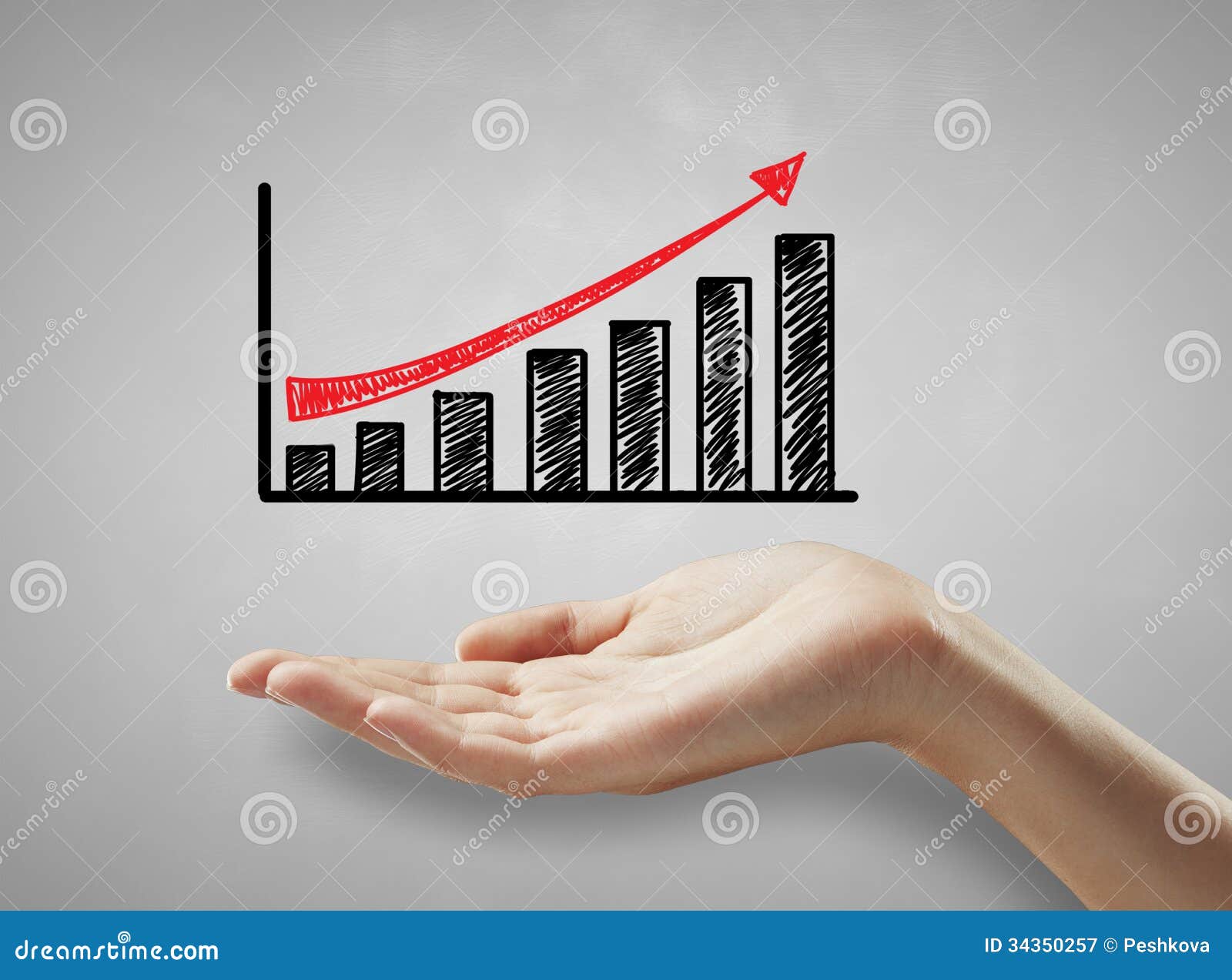 Hand and graph stock image. Image of idea, brainstorming - 34350257