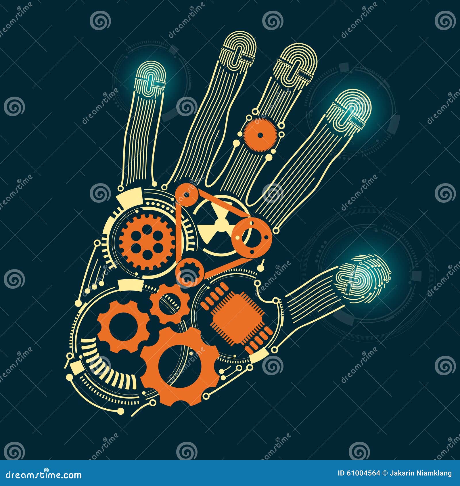 Hand stock vector. Illustration of advance, technology - 61004564