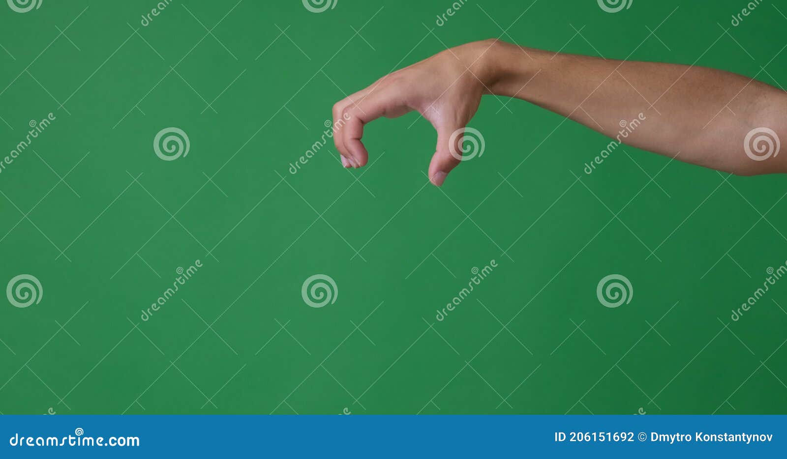 Hand Grasp Gesture Over Green Screen Stock Footage - Video of adult ...