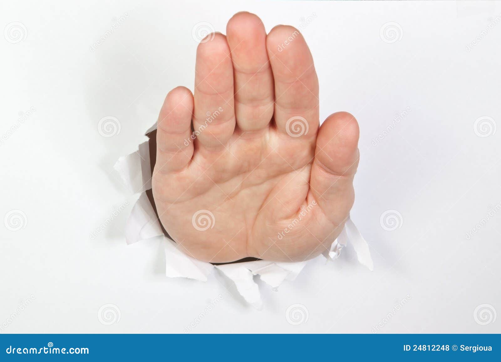 Hand greeting through. stock photo. Image of finger, palm - 24812248