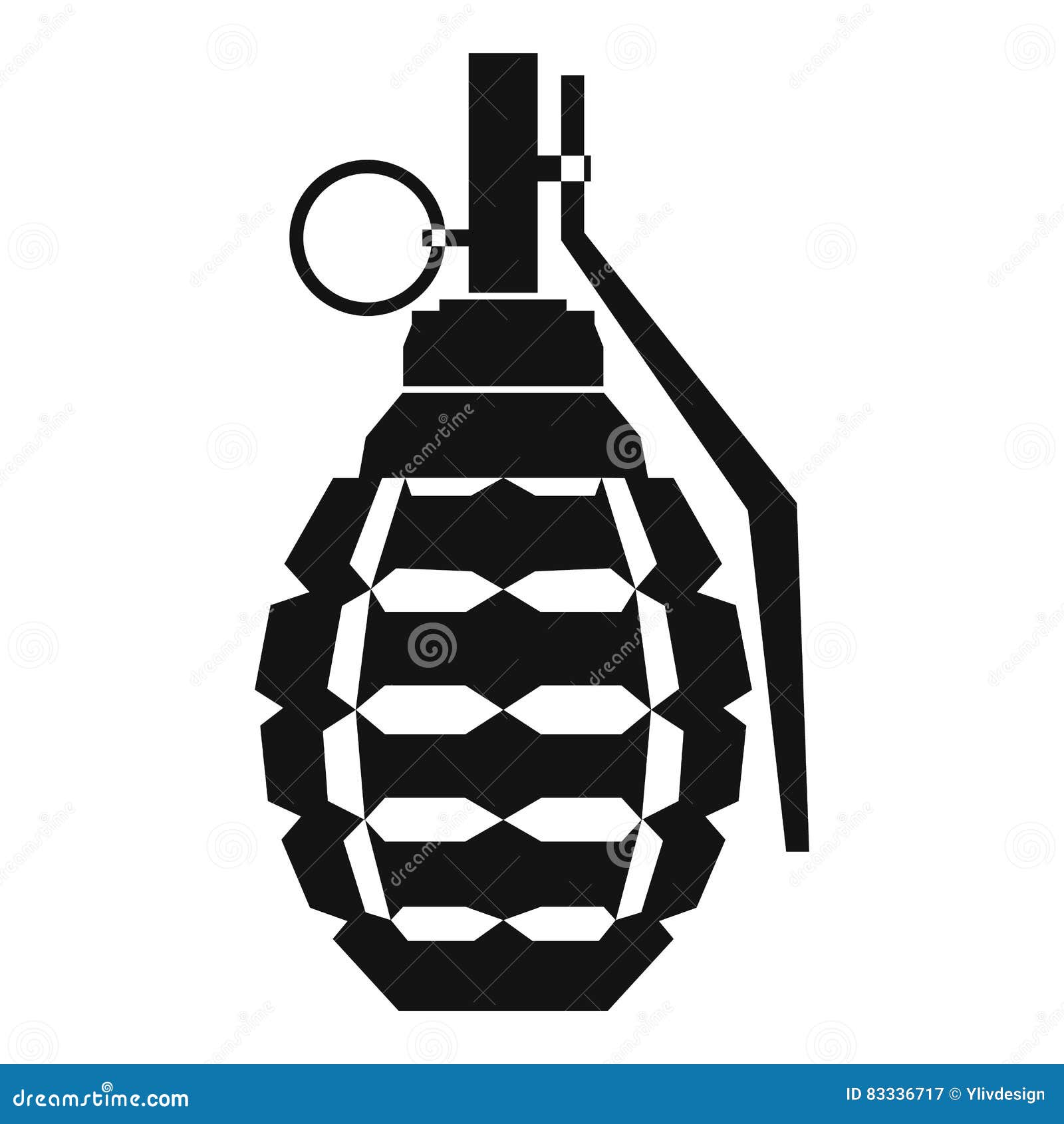 Hand Grenade, Bomb Explosion Icon, Simple Style Stock Vector ...