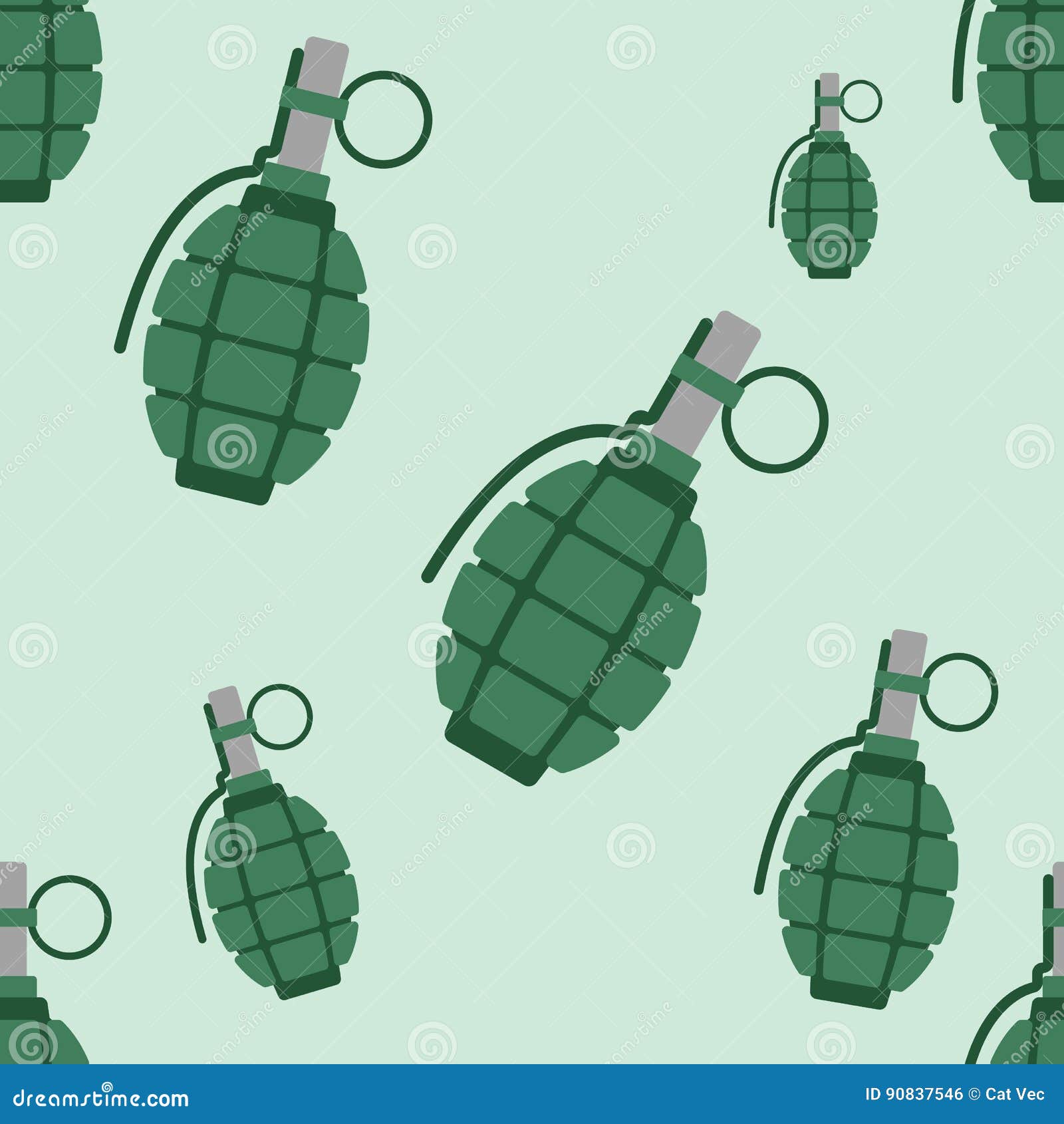 Hand Grenade Bomb Explosion Weapons Seamless Pattern Vector ...