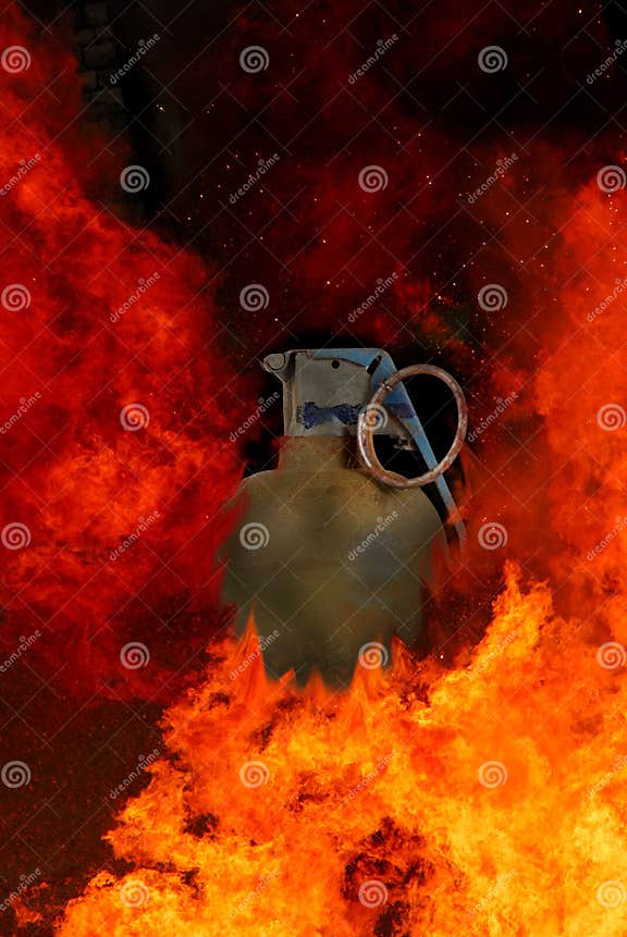 Hand Grenade Explosion stock illustration. Illustration of threat - 4253492