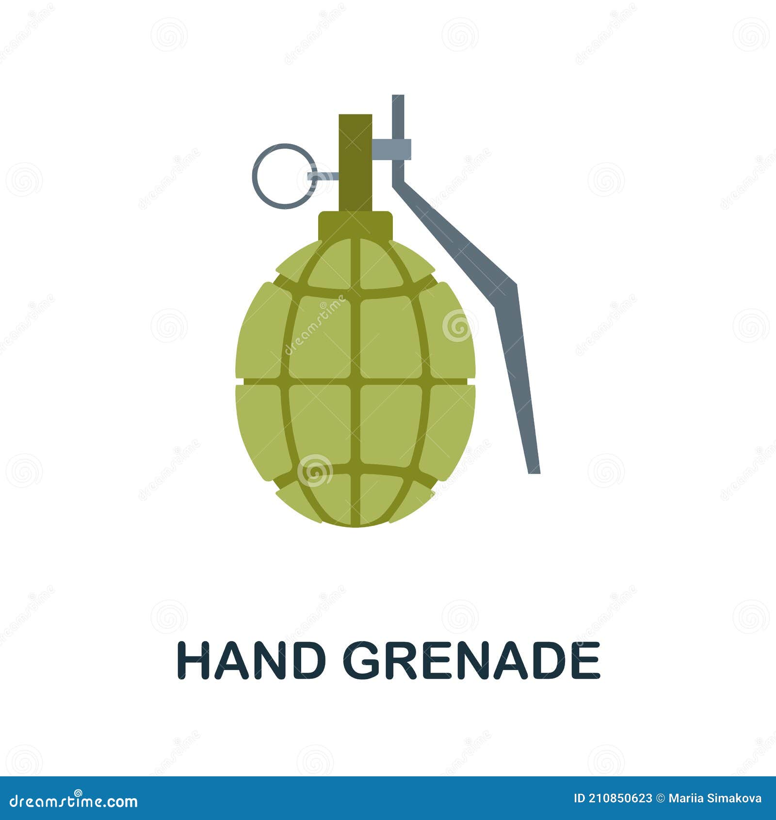Hand Grenade Flat Icon. Color Simple Element from Weapon Collection. Creative Hand Grenade Icon ...