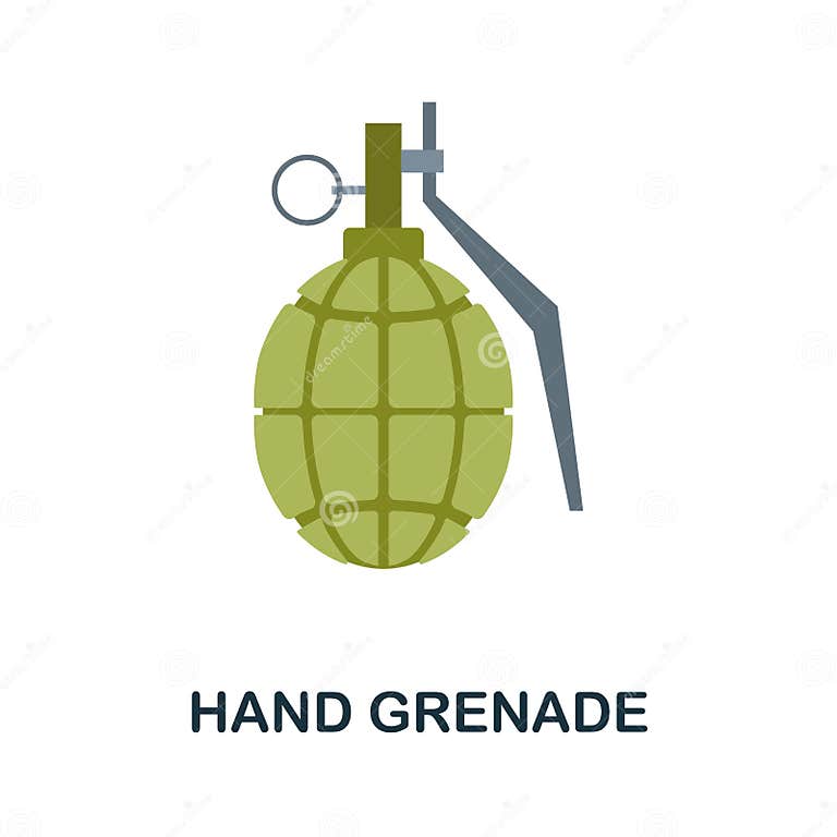 Hand Grenade Flat Icon. Color Simple Element from Weapon Collection. Creative Hand Grenade Icon ...