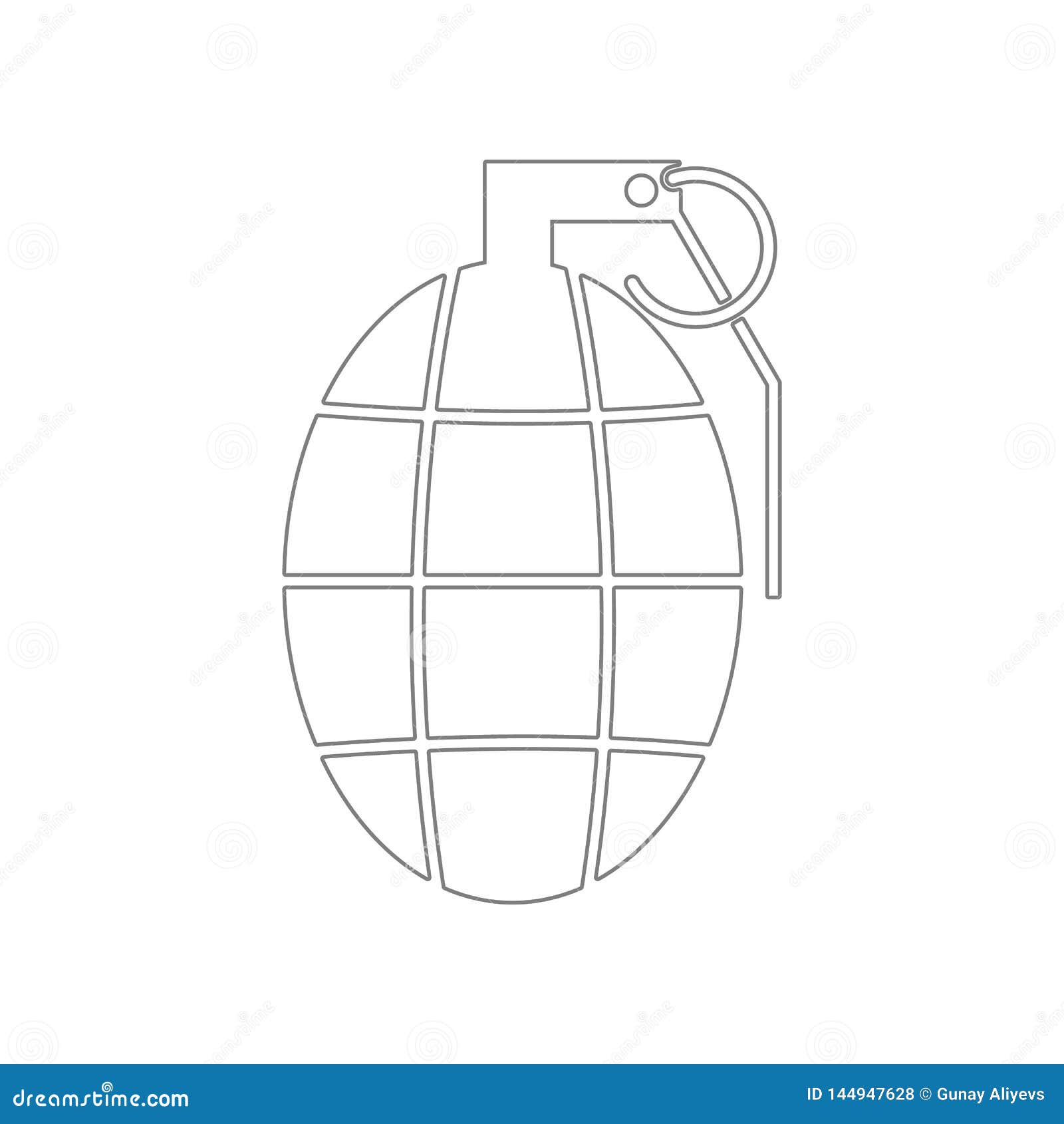 Grenade Thin Line Icon. Fragmentation Grenade Vector Illustration ...