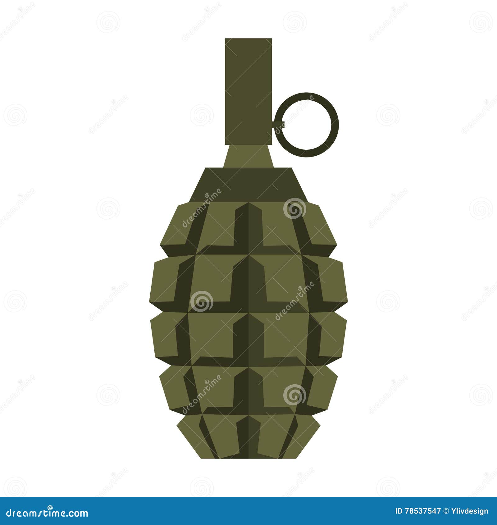 Hand Grenade Icon in Flat Style Stock Vector - Illustration of ...