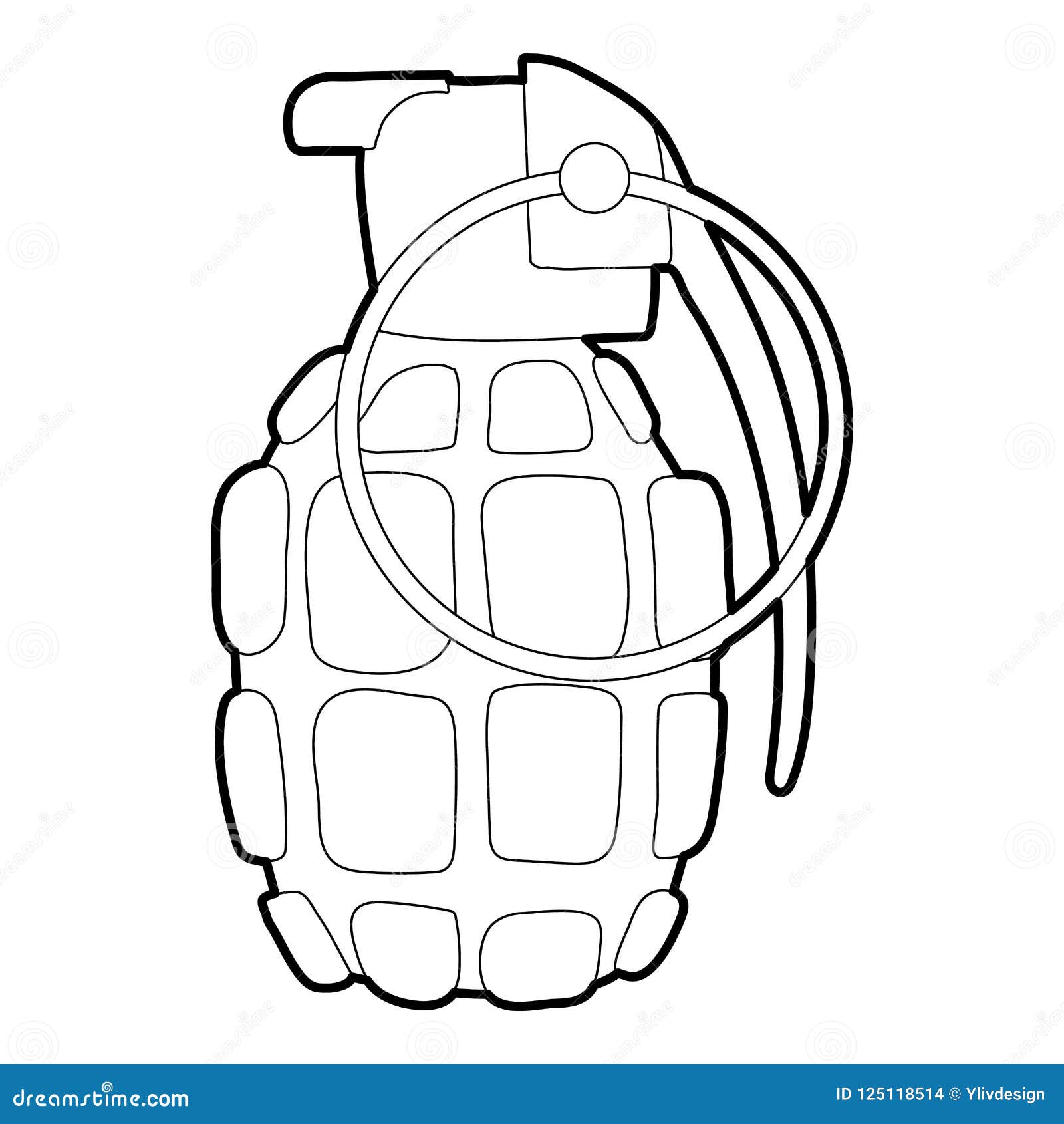 Hand Grenade Icon, Outline Style Stock Illustration - Illustration of ...