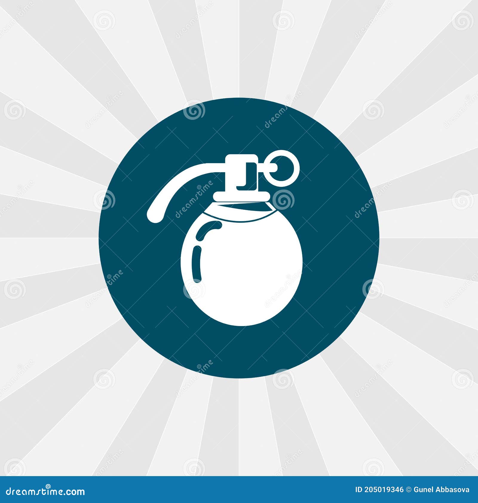 Hand Grenade Isolated Icon. Weapon Design Element Stock Vector ...