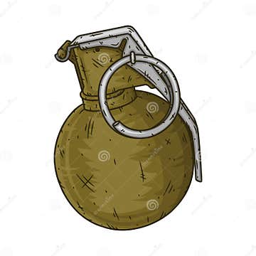 Hand Grenade M67 in Hand Drawn Style. Vector Illustration. Stock Vector ...