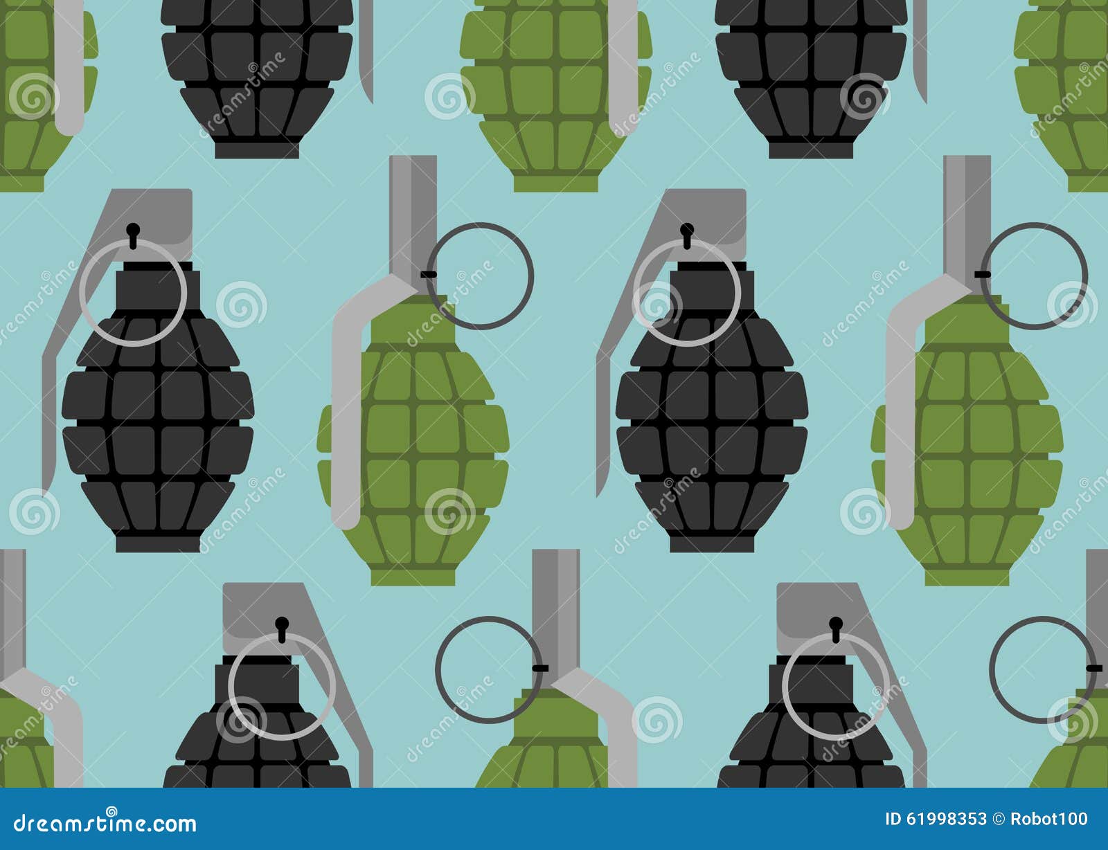 Hand Grenade Seamless Pattern. Military Munition Texture Stock Vector ...
