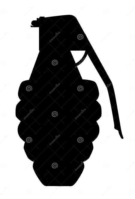 Hand Grenade Silhouette stock vector. Illustration of graphic - 233766060
