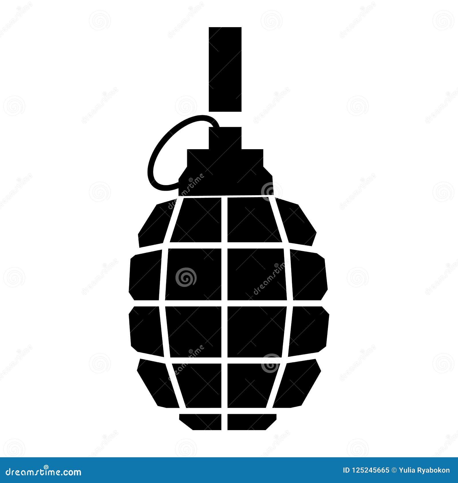 Hand grenade simple icon stock illustration. Illustration of battle - 125245665