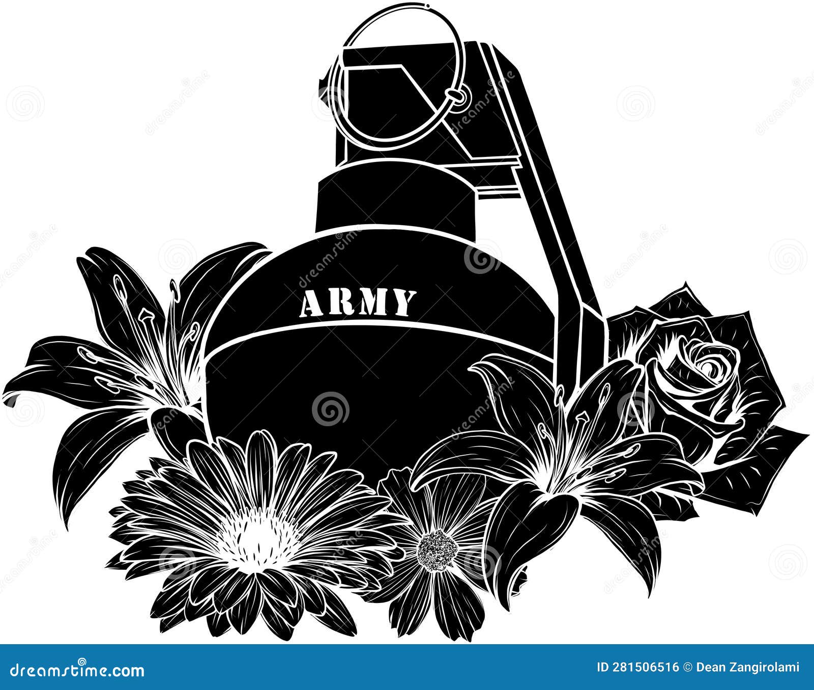 Black Silhouette of Hand Grenade Vector Illustration. Military or Army ...