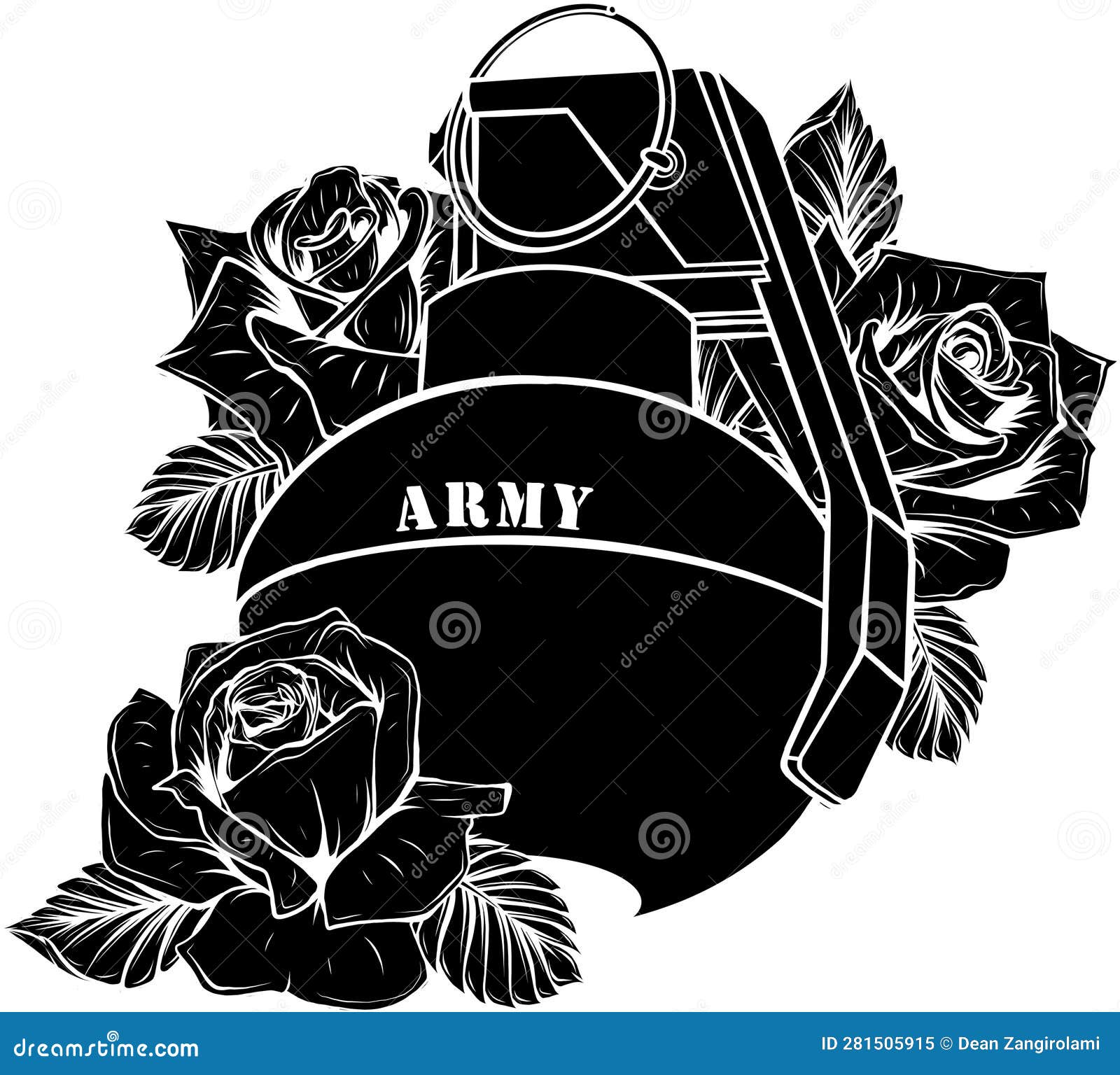 Hand Grenade Vector Illustration. Vintage Ammunition Element. Military ...