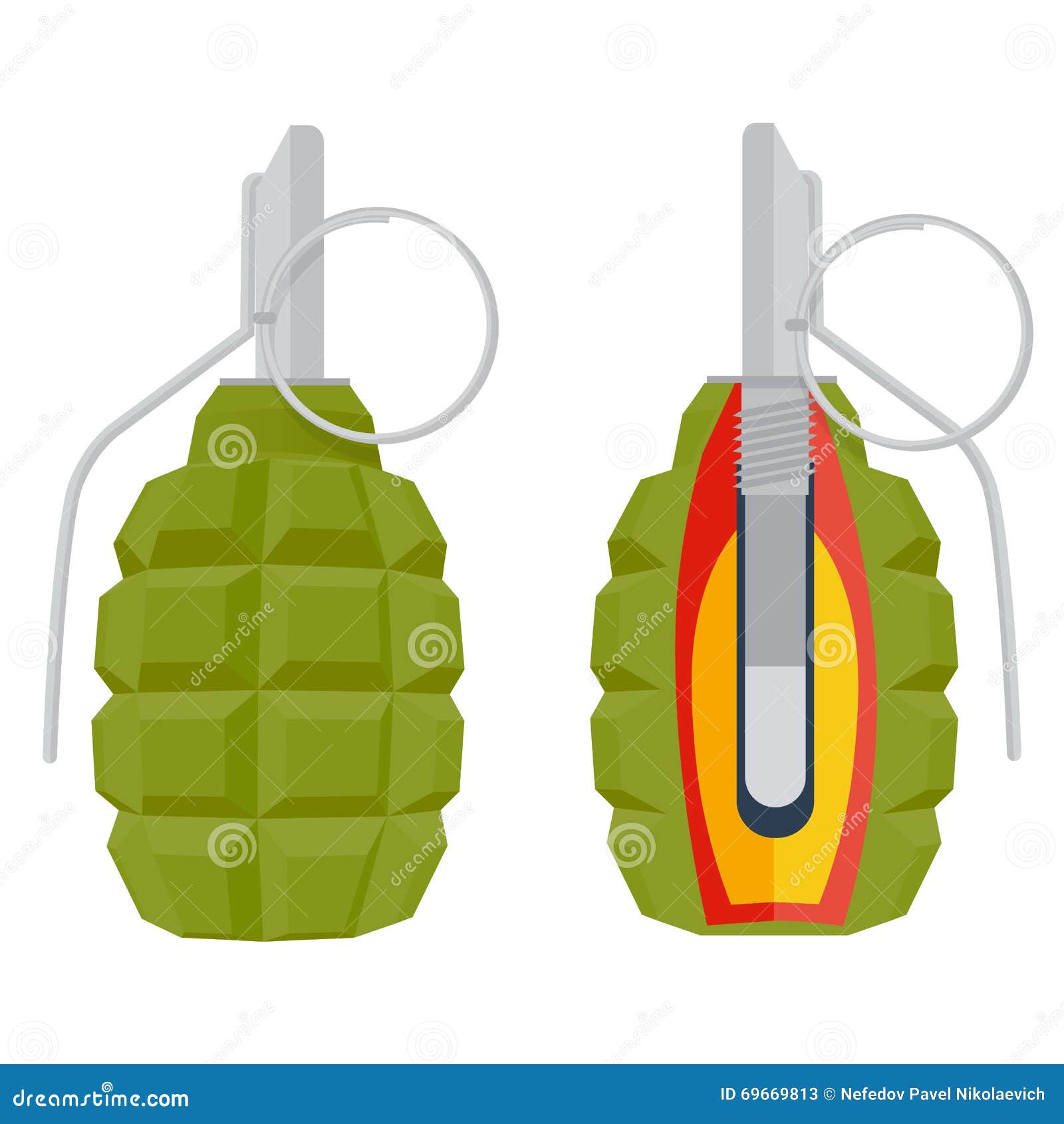 Hand Grenade Vector Illustration. Stock Vector - Illustration of ...