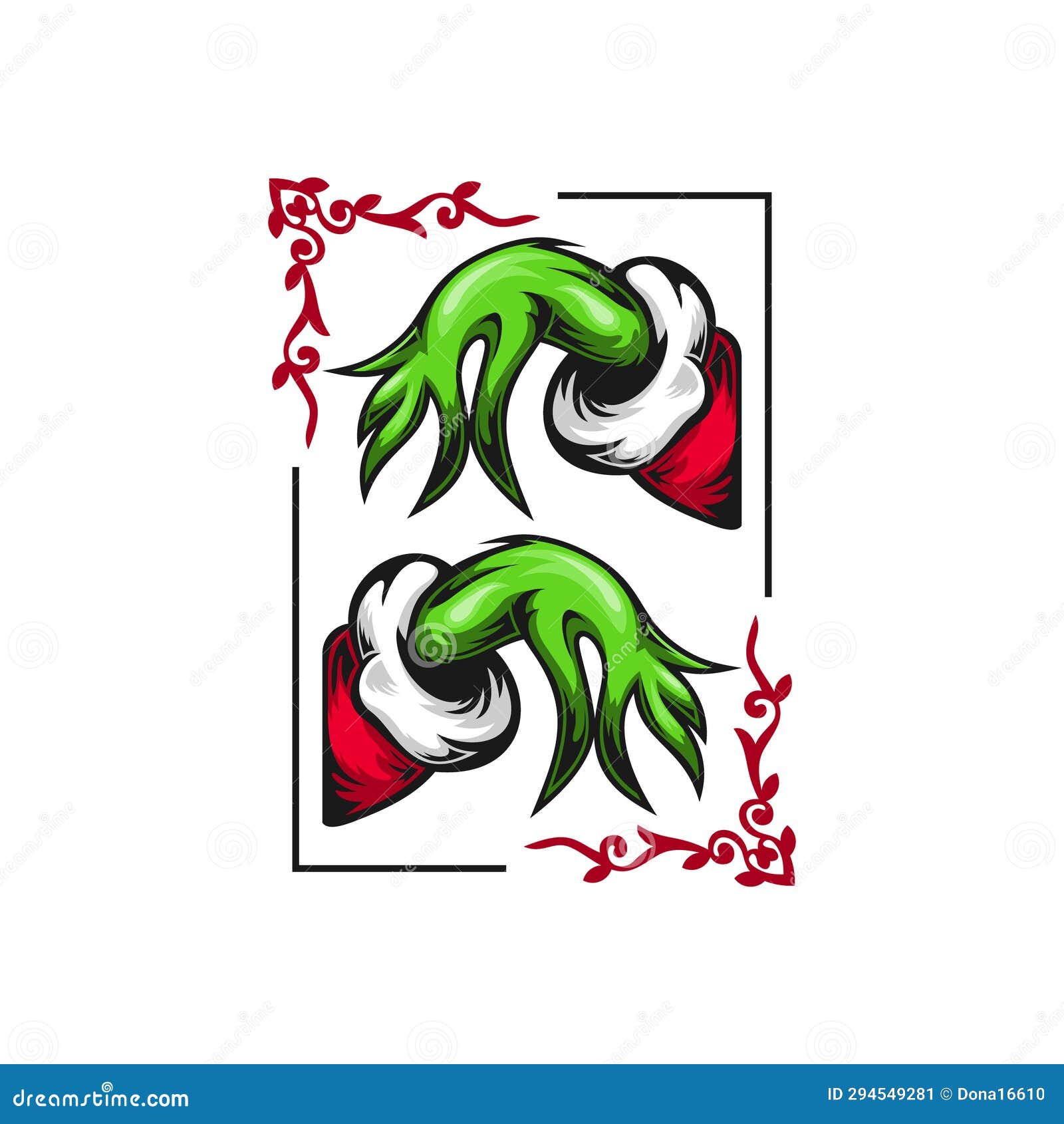 Hand grinch stock vector. Illustration of snow, joke - 294549281