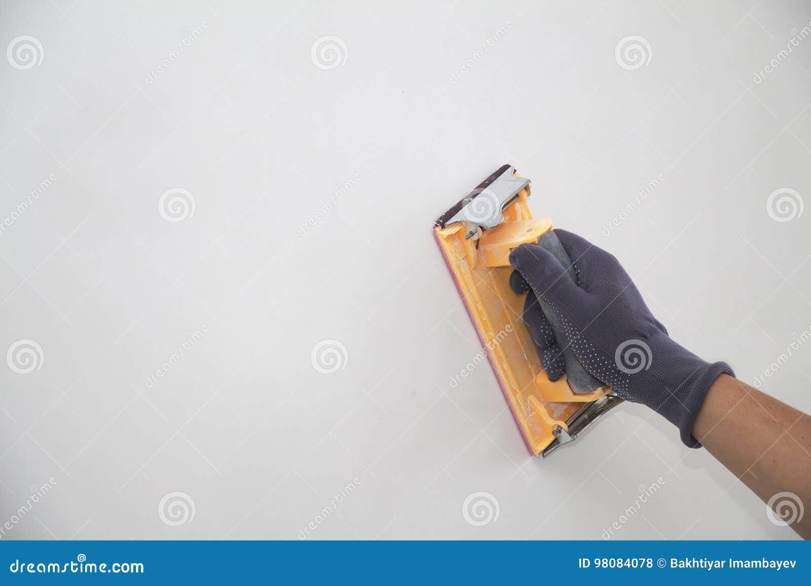 Hand Grinding Wall with Sandpaper Stock Photo - Image of grind ...