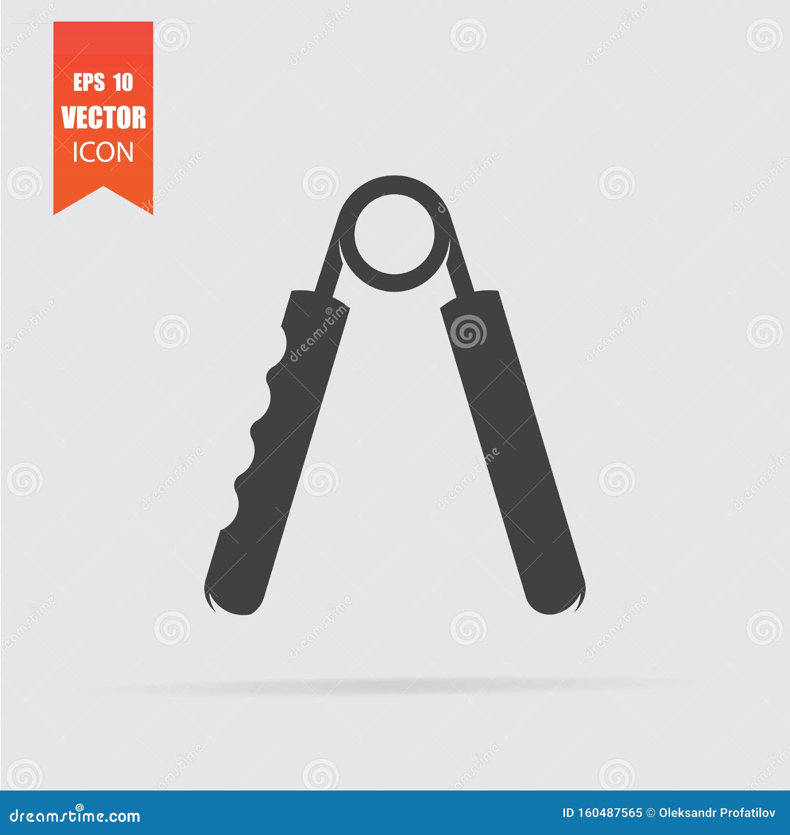 Hand Grip Exerciser Icon in Flat Style Isolated on Grey Background ...